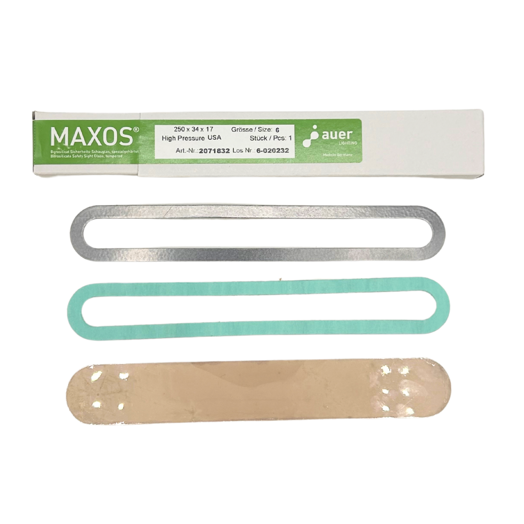 Schott/Maxos HP Transparent Flat Gauge Glass Kit 900LB — Gage Glass